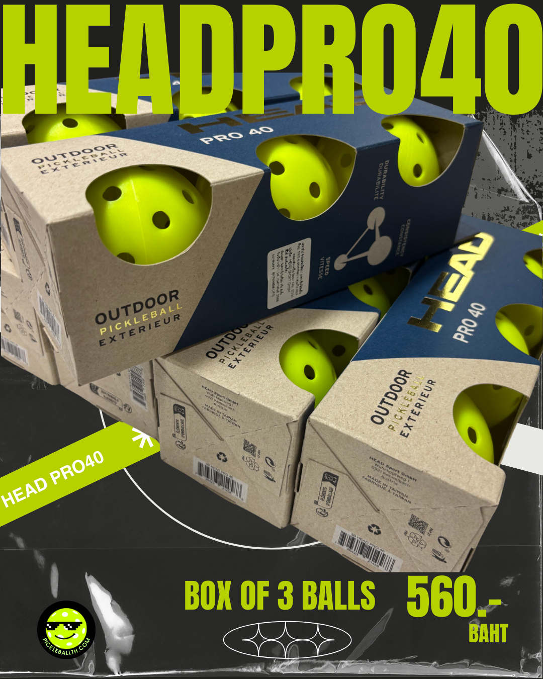 HEAD Pro Penn 40 Outdoor Pickleballs (3-Pack) – Pickleball Equipment ...